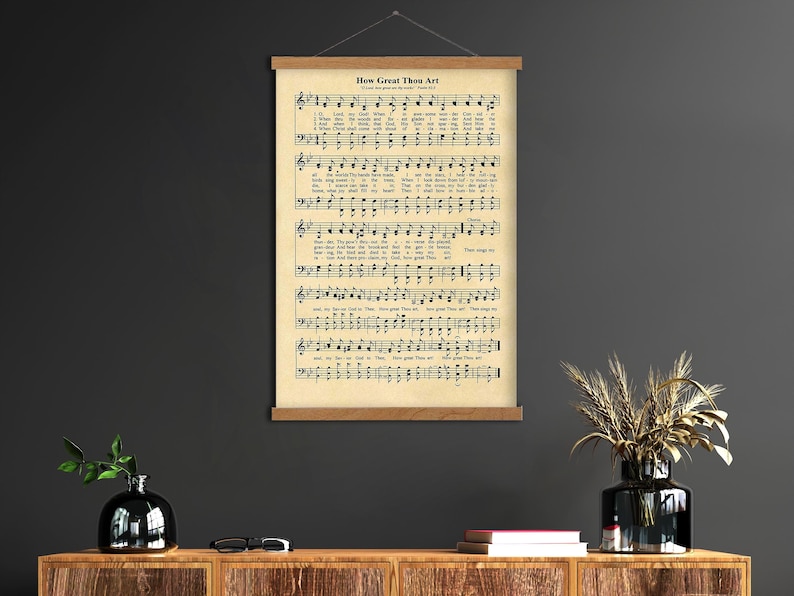 Hymn Page Print,how Great Thou Art Print, Vintage Sheet Music, Aged ...