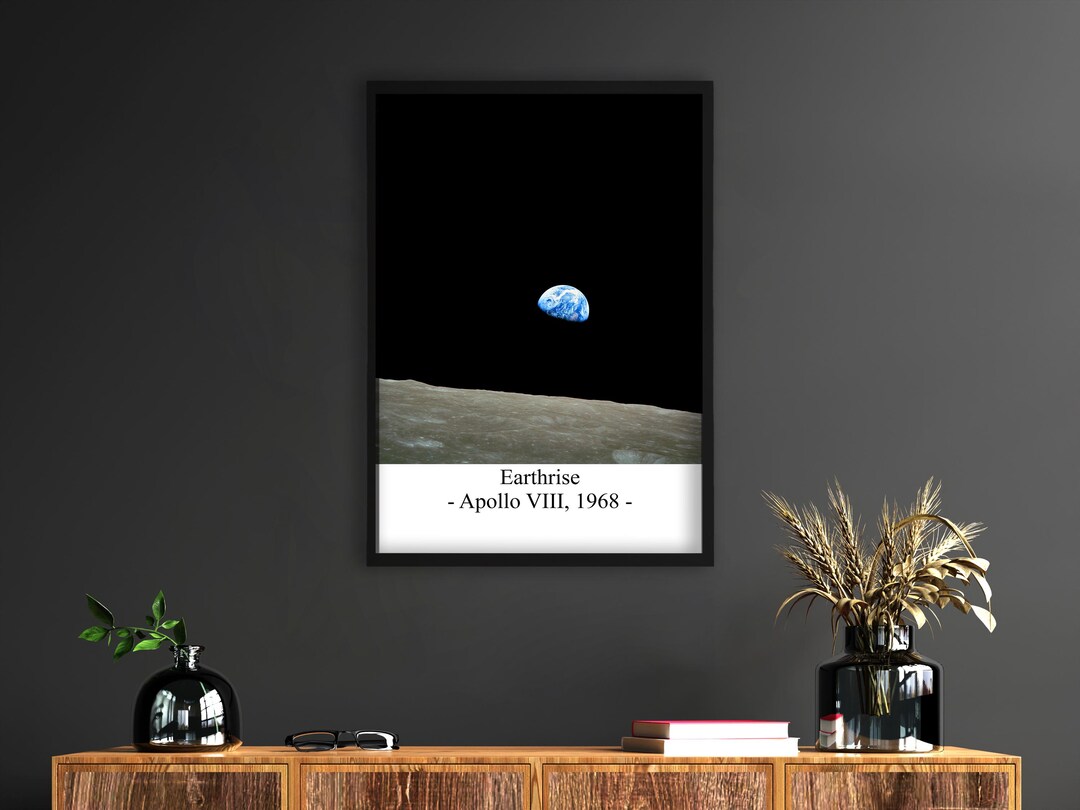 Apollo 8 Sapace Wall Art,canvas Framed Earthrise Photo Earthrise Print ...