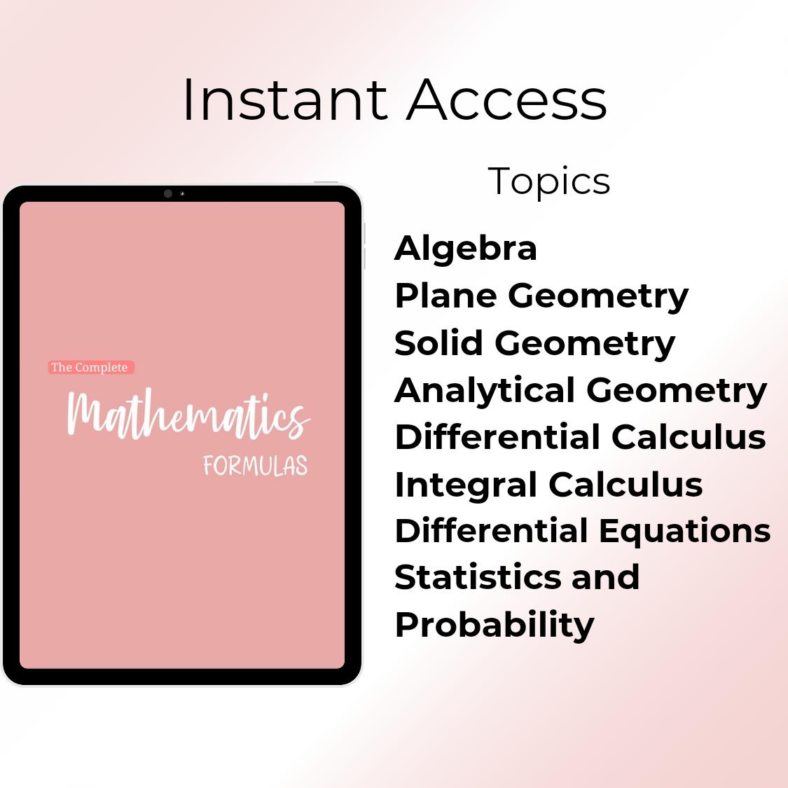Complete Mathematics Cheat Sheet, Printable Study Guides, Best for ...