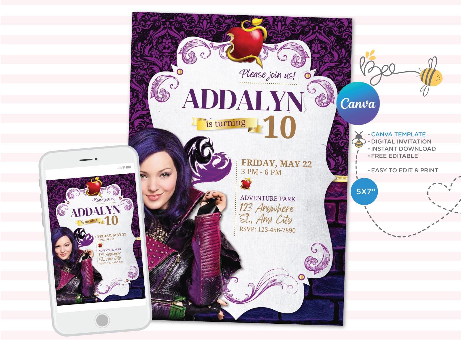 Descendants Invitation, Descendants Birthday, Descendants Birthday ...