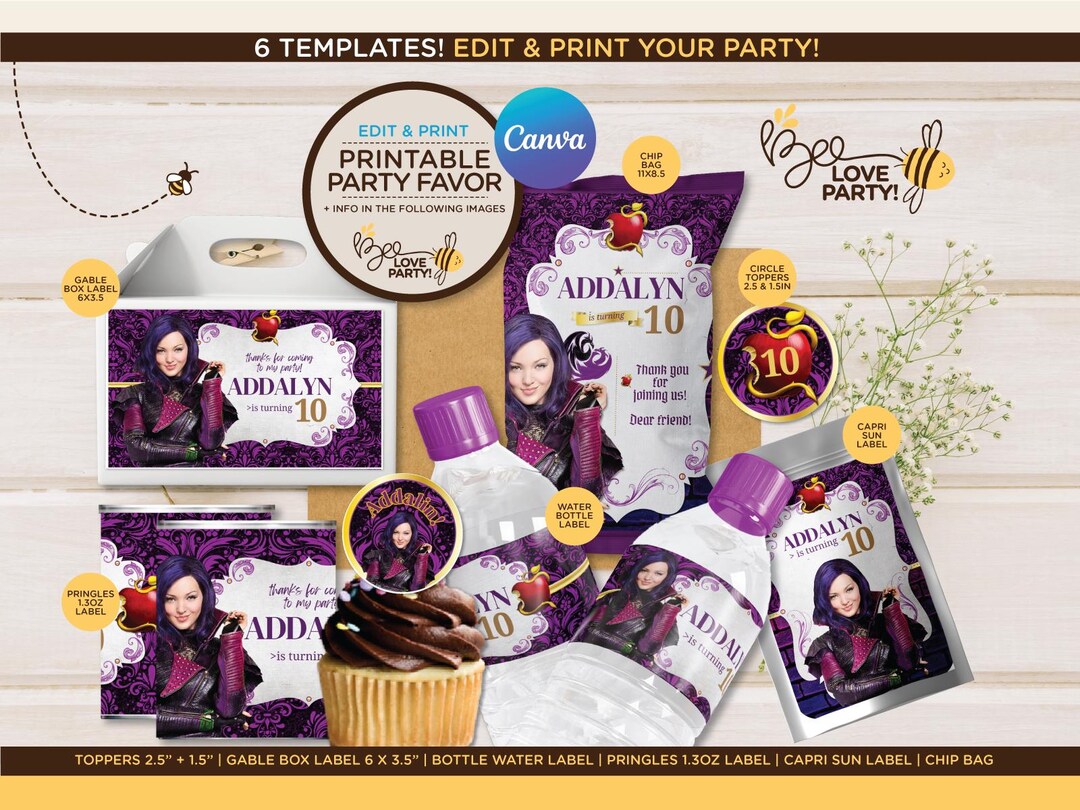 Descendants Printables, Descendants Birthday Party Deco and Favors ...