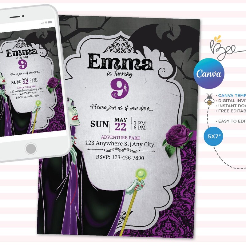 Maleficent Invite - Etsy