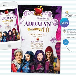 Descendants Invitation, Descendants Birthday, Descendants Birthday ...