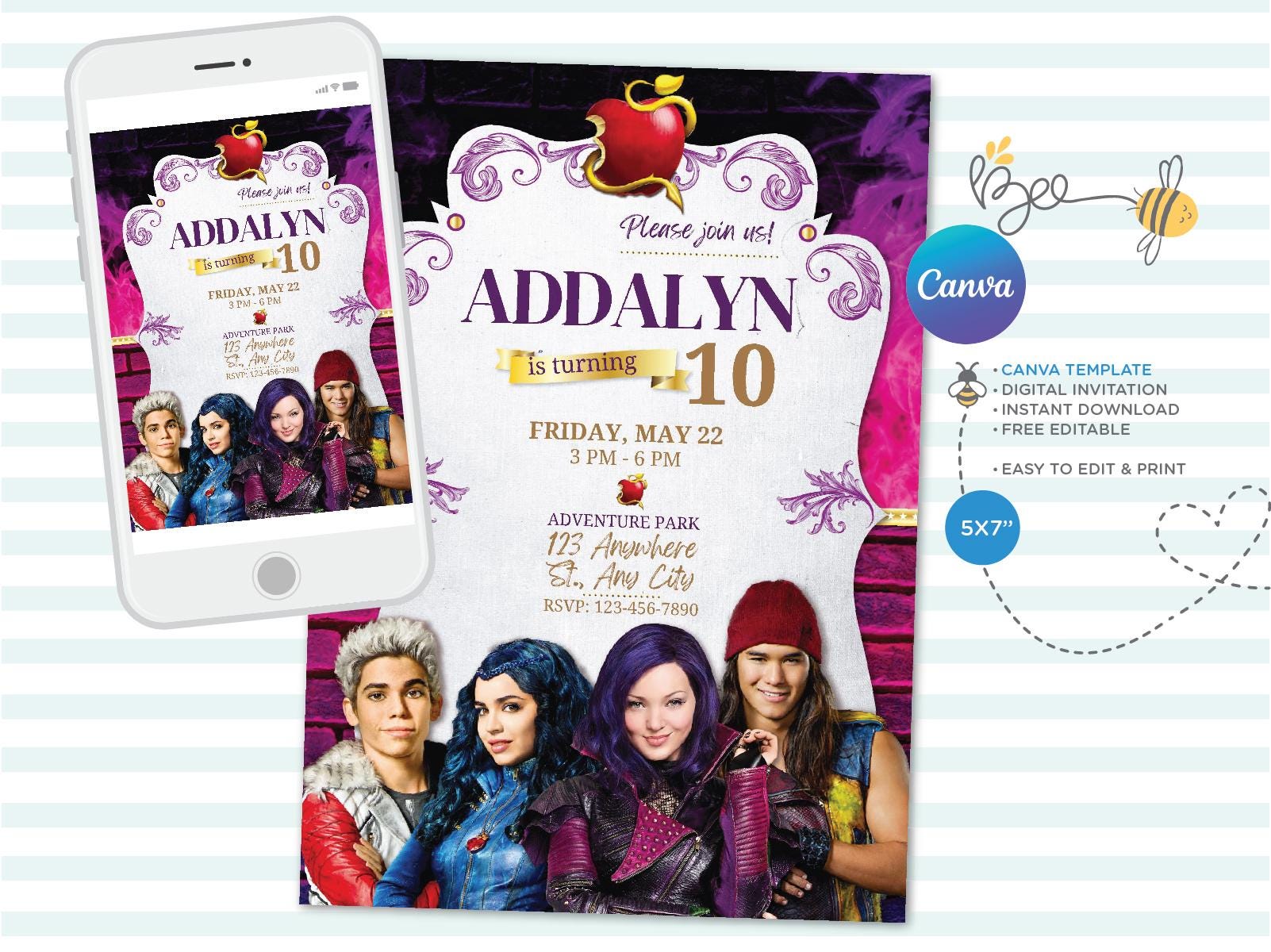 Descendants Invitation, Descendants Birthday, Descendants Birthday ...