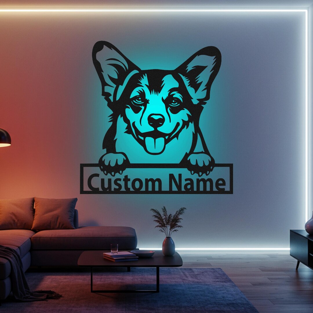 Personalized Welsh Corgi Metal Sign: LED Wall Art - Etsy