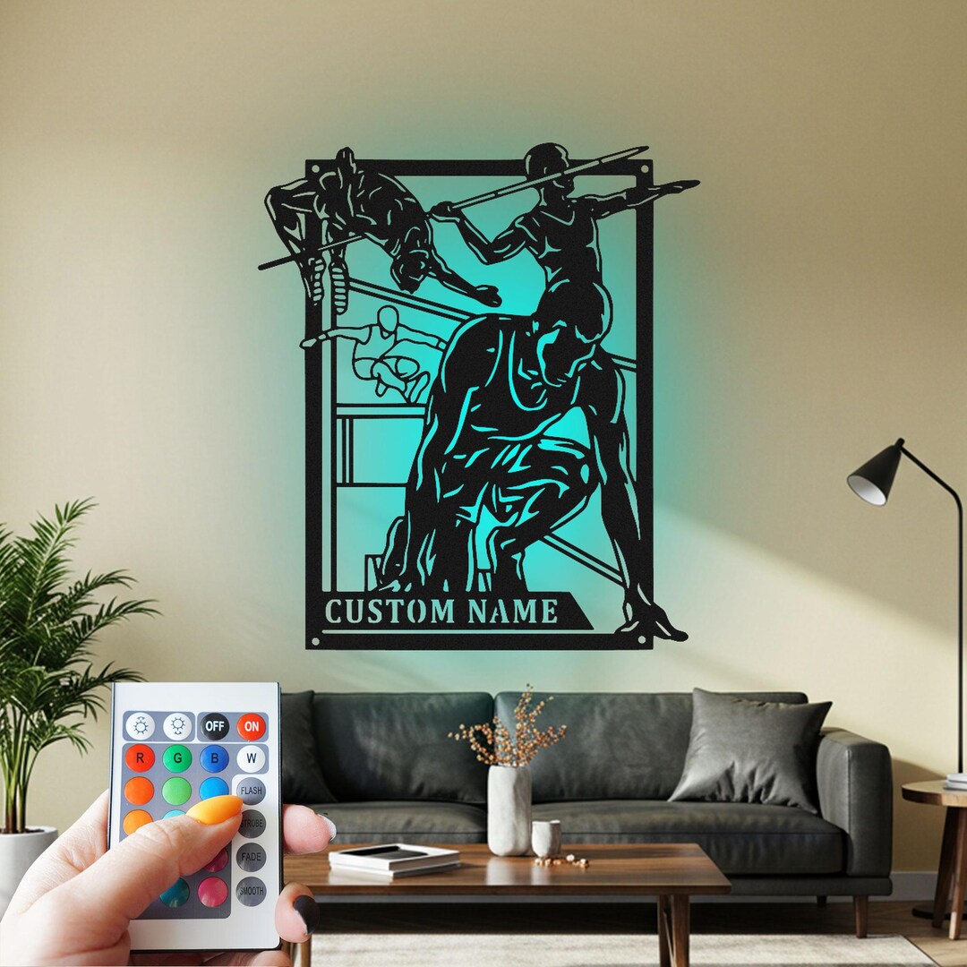 Custom Male Track and Field Signage Metal Sign, Personalized Track and ...