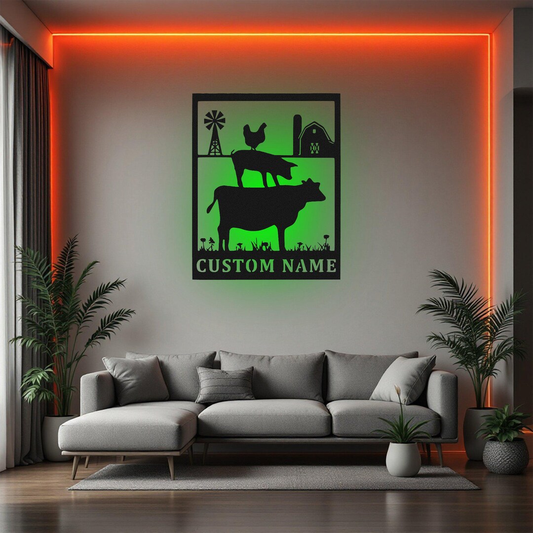 Custom Farm Animal Metal Sign, Personalized Farm Animal Name Sign ...