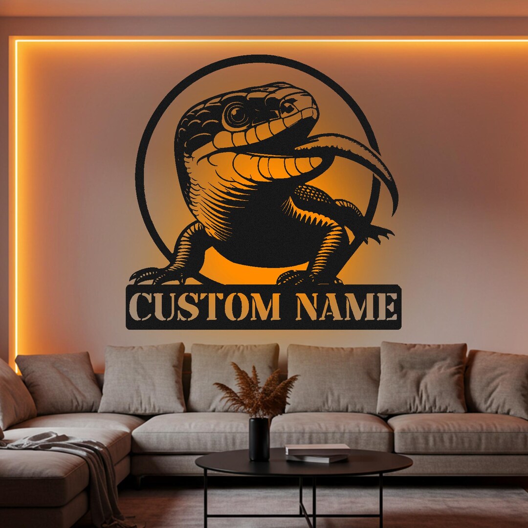 Custom Skink Metal Wall Art: LED Reptile Name Sign - Etsy