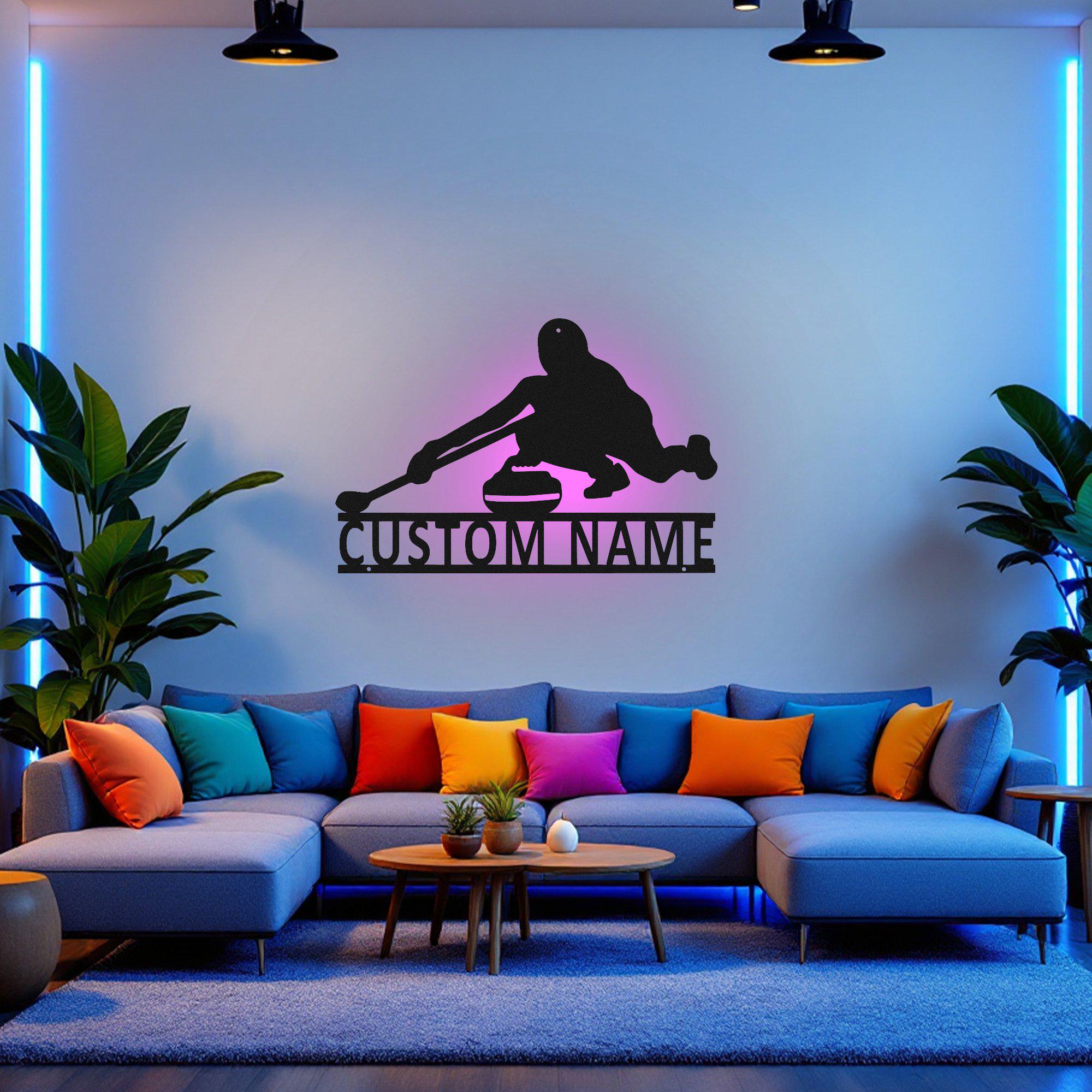 Custom Curling Metal Wall Art With LED Light: Personalized Name Sign - Etsy