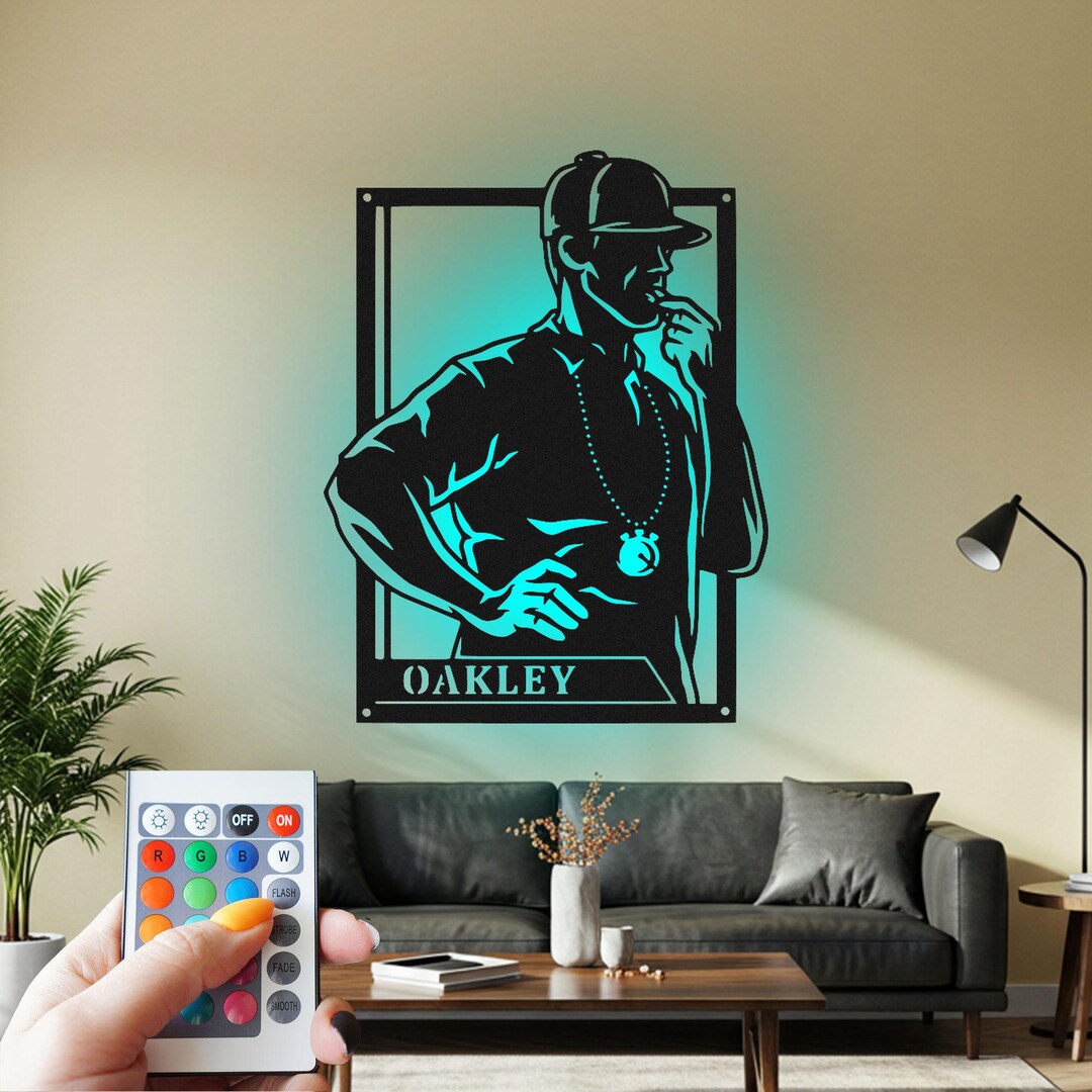 Custom Male Coach Signage Metal Wall Art With Led Light, Personalized ...