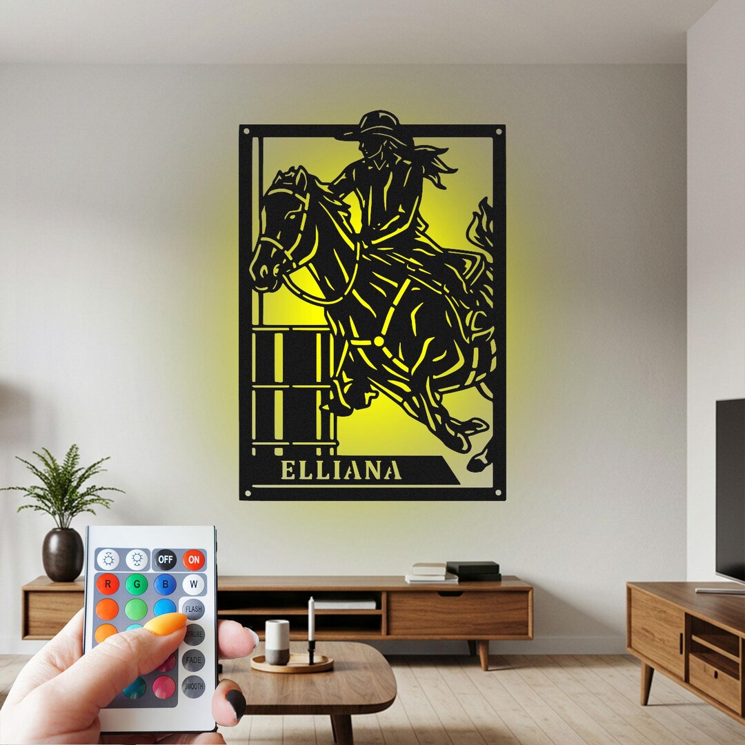 Custom Female Barrel Racing Signage Metal Sign, Personalized Barrel ...