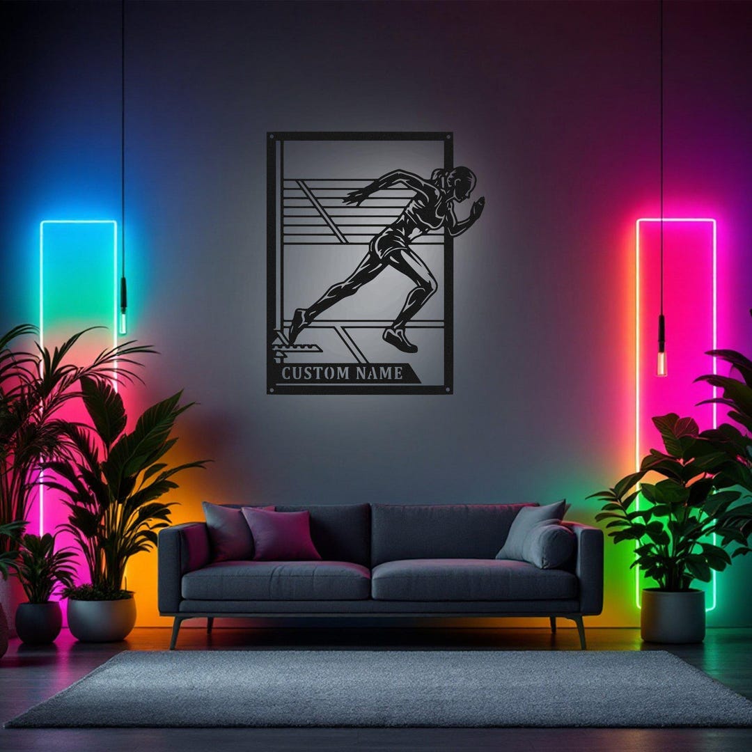 Custom Female Track and Field Signage Metal Sign, Personalized Track ...