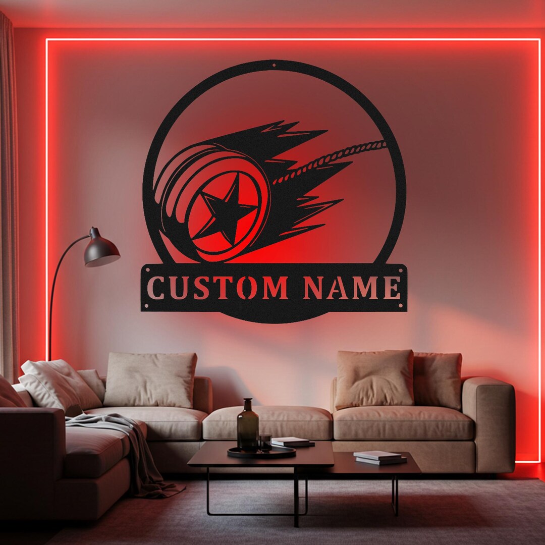 Personalized Yo-yo Metal Sign: RGB LED Wall Decor - Etsy