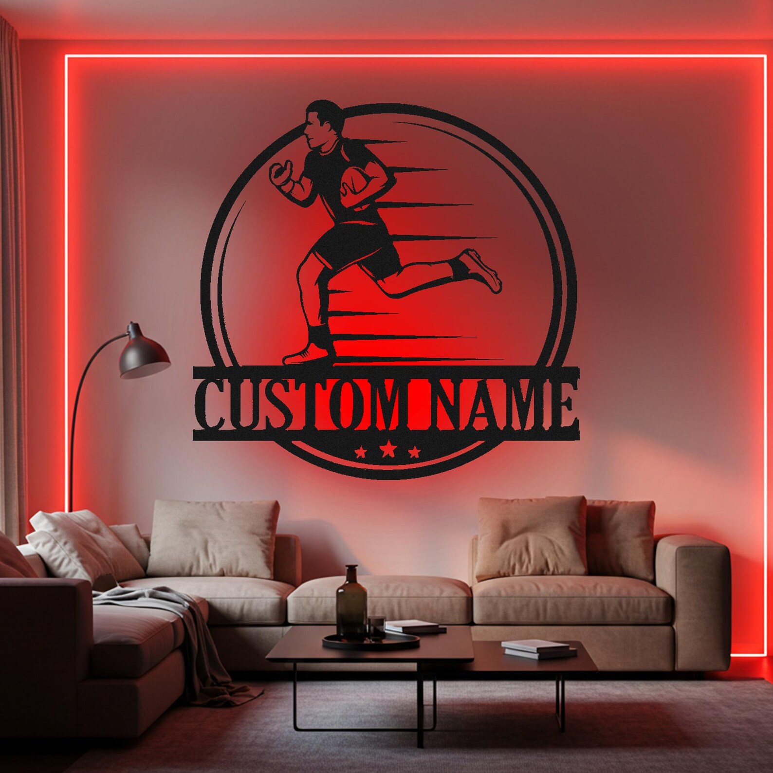 Custom Rugby LED Metal Wall Art: Personalized Sports Sign - Etsy