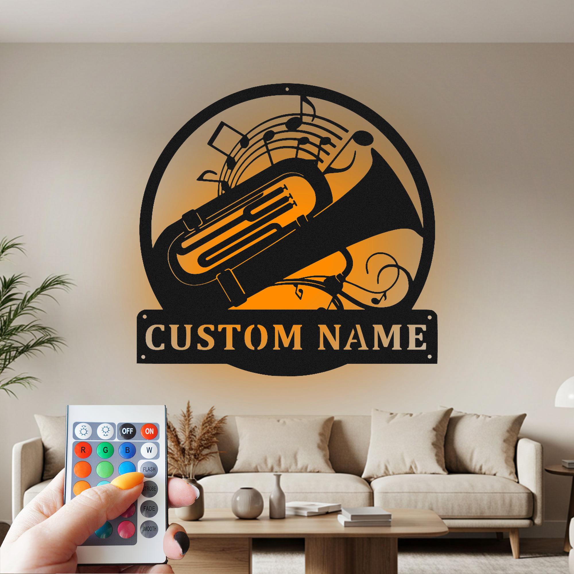 Custom Tuba Metal Wall Art With LED: Personalized Music Decor - Etsy