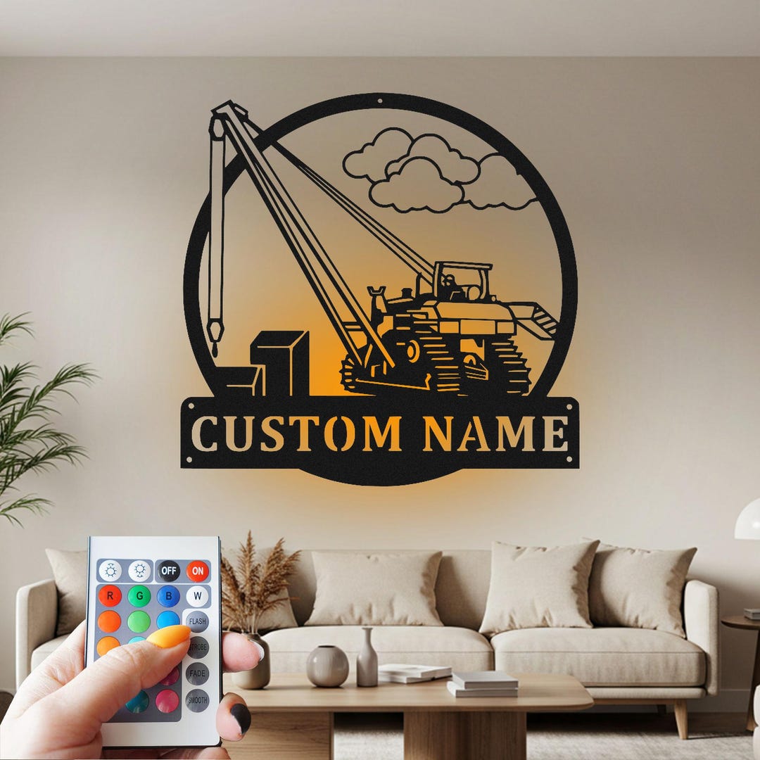 Custom Pipelayer Metal Wall Art: Personalized LED Truck Sign - Etsy