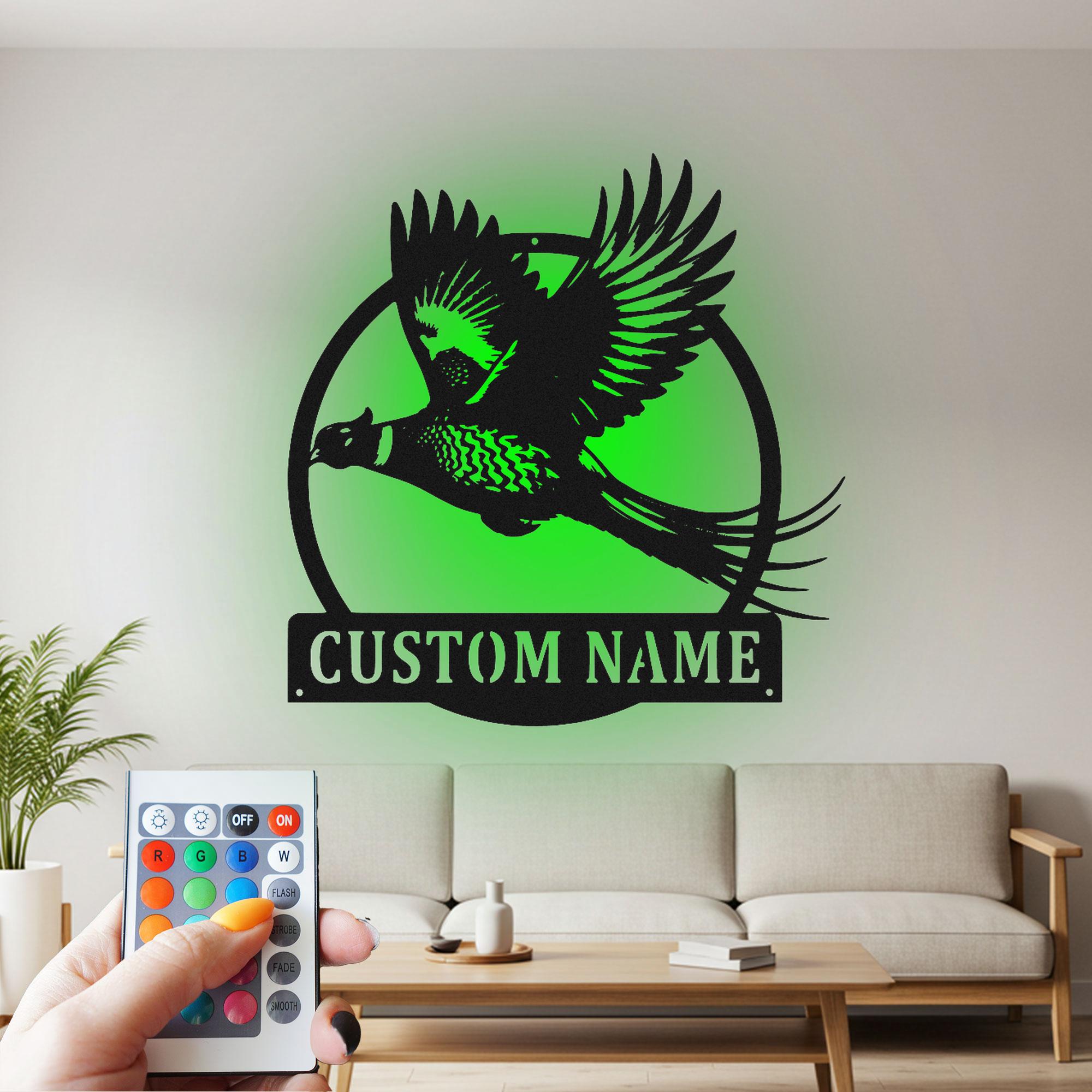 Custom Pheasant Metal Sign: Personalized LED Wall Decor - Etsy