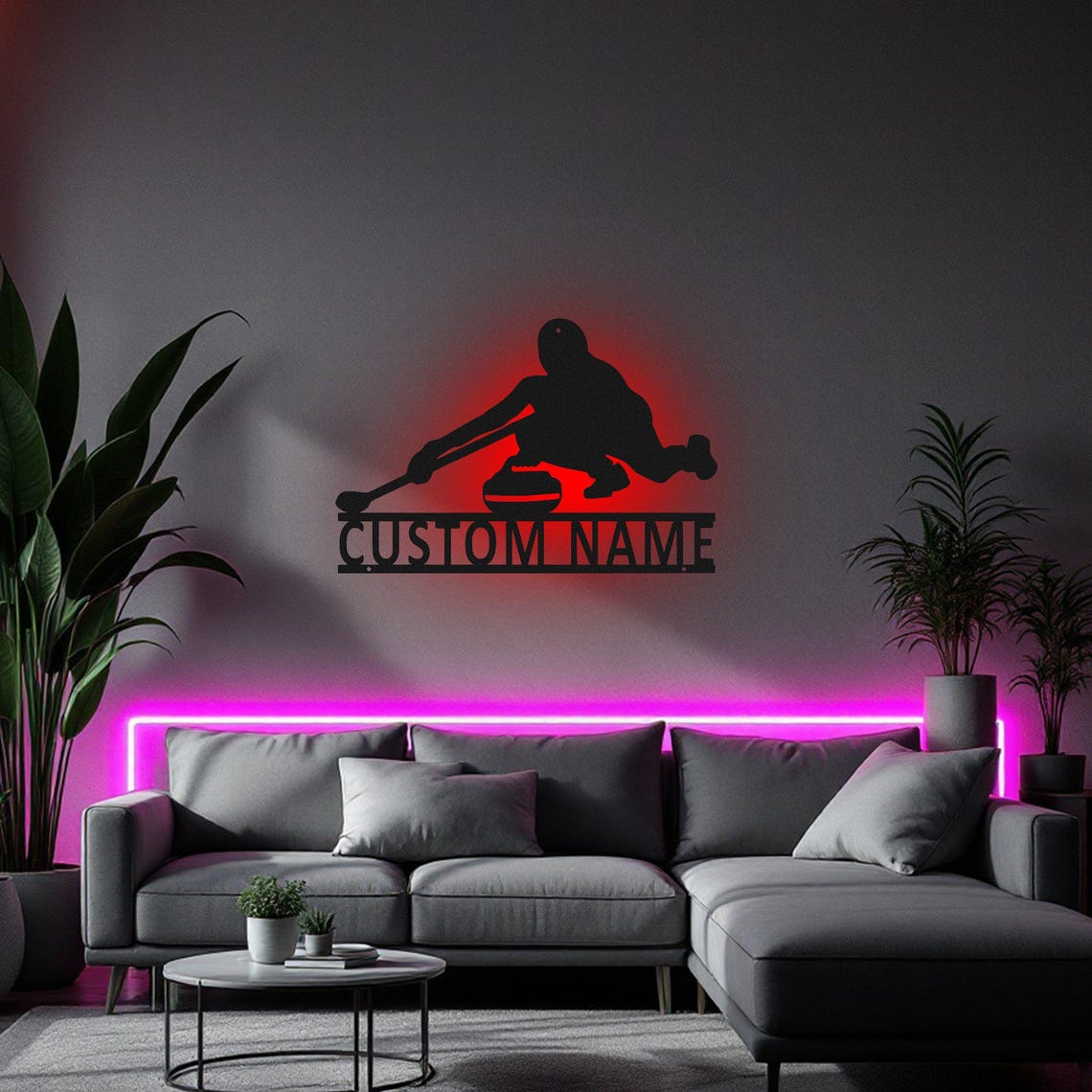 Custom Curling Metal Wall Art With LED Light: Personalized Name Sign - Etsy