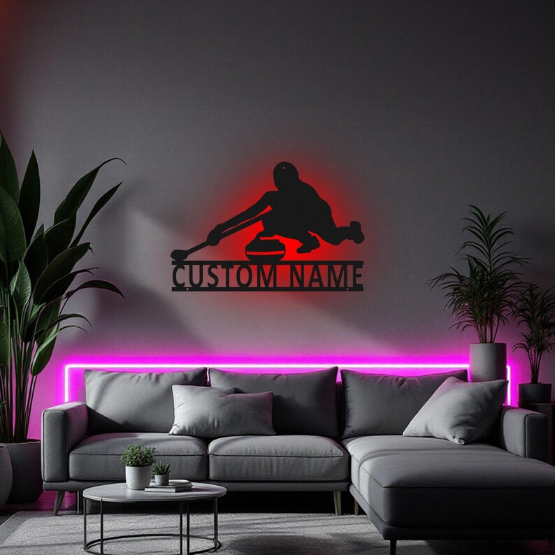 Custom Curling Metal Wall Art With LED Light: Personalized Name Sign - Etsy