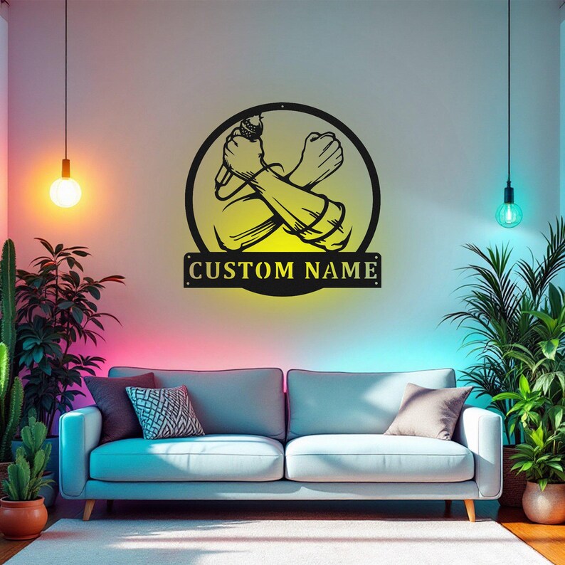 Custom Beatboxing Metal Wall Art With Led Light, Personalized ...