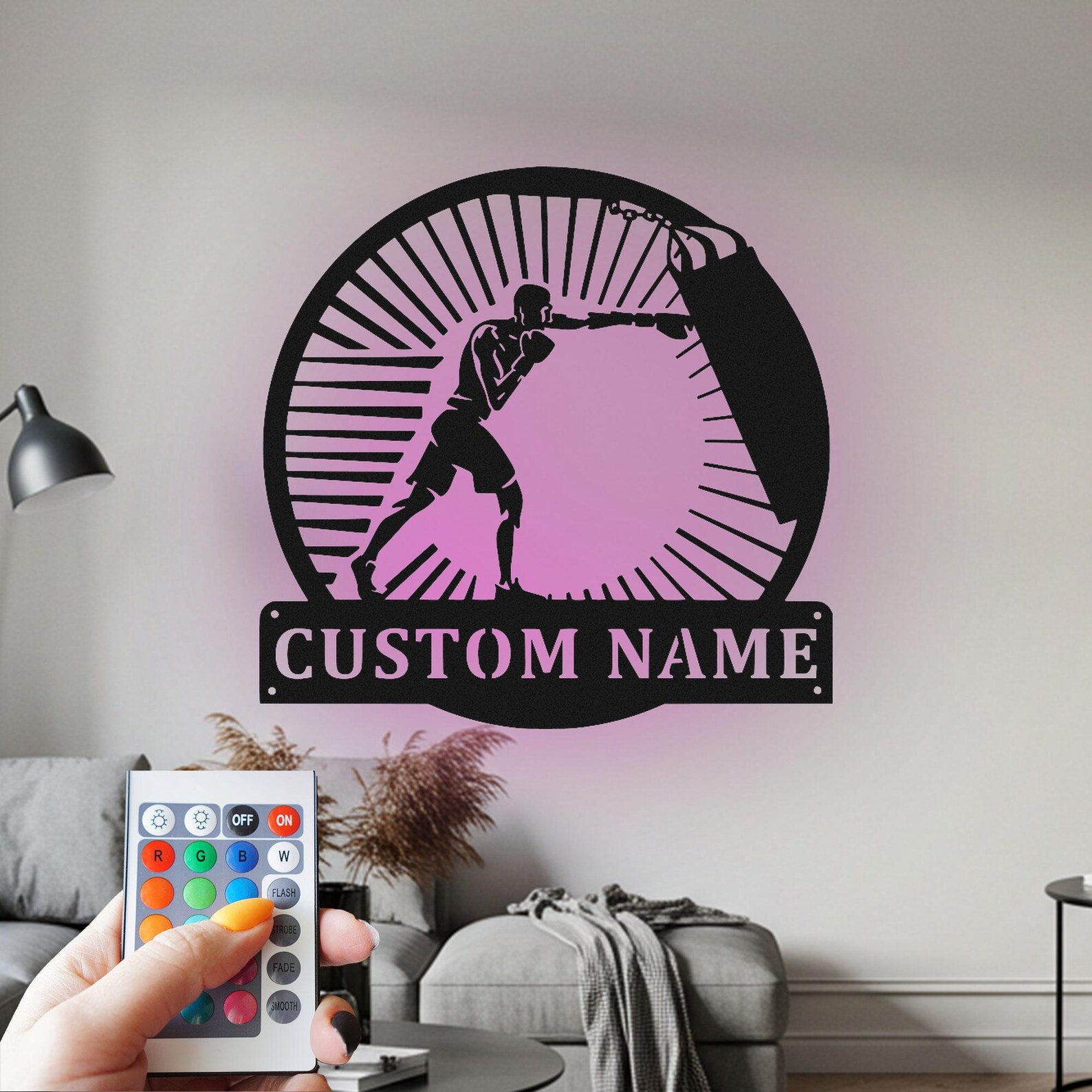 Custom Boxing Metal Wall Art With LED: Personalized Name Sign - Etsy