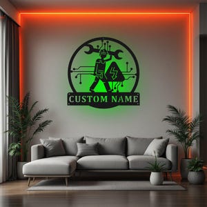 Custom Electrical Engineering Metal Wall Art With Led Light ...
