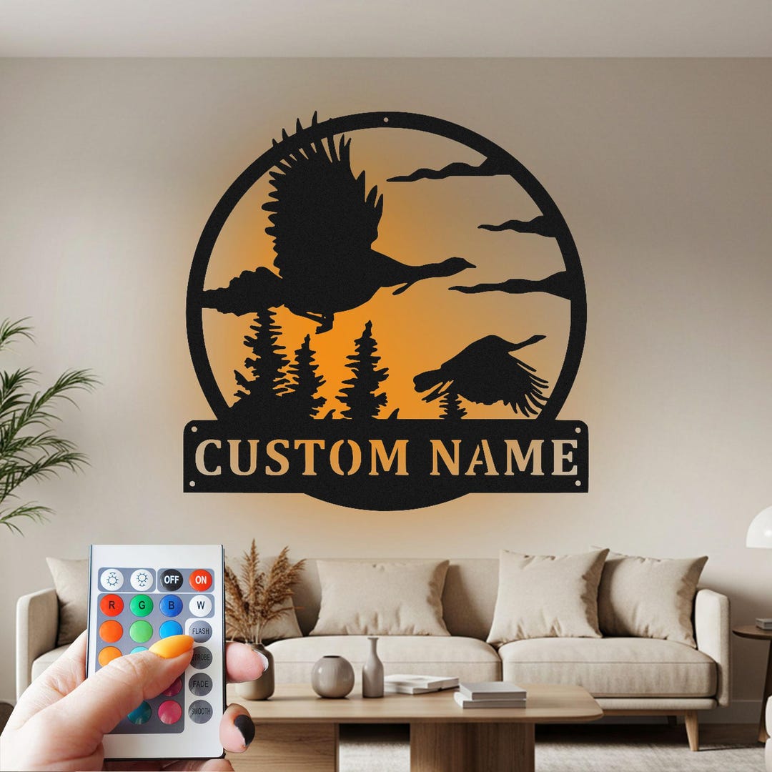 Custom Wild Turkeys Metal Wall Art With Led Light, Wild Turkeys Name ...