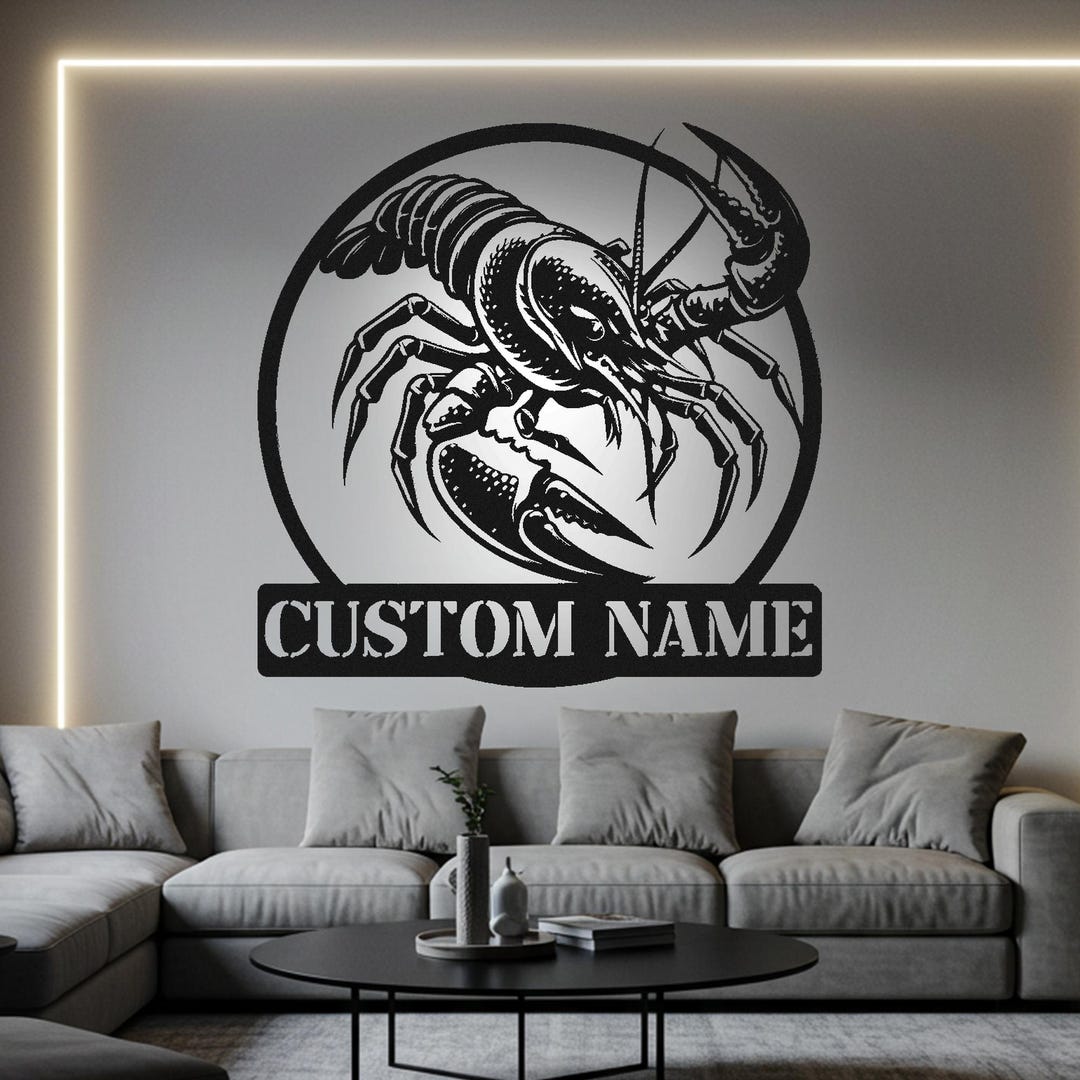 Custom Crawfish LED Metal Wall Art: Personalized Home Decor - Etsy