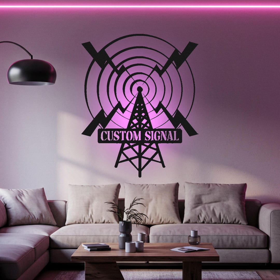 Custom Call Sign LED Metal Wall Art: Ham Radio Decor - Etsy
