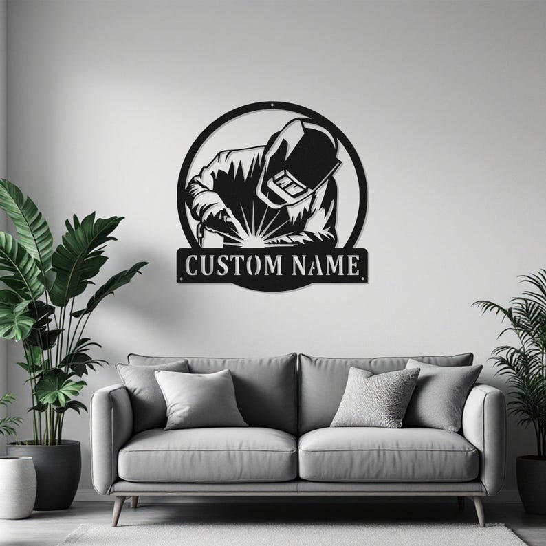 Custom Welder Metal Sign: Personalized Name LED Decor - Etsy