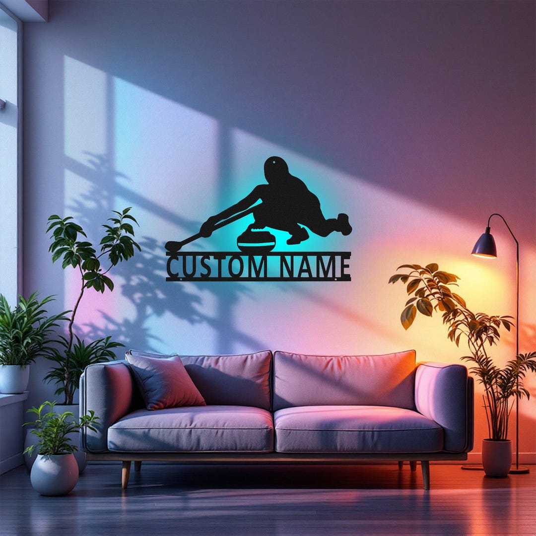 Custom Curling Metal Wall Art With LED Light: Personalized Name Sign - Etsy