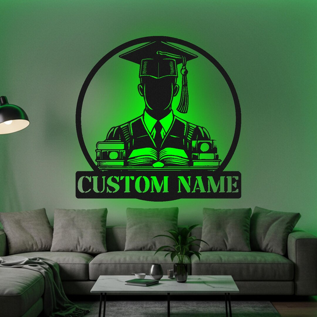 Psychology Graduation Custom Sign Led Light Metal Wall Decor ...