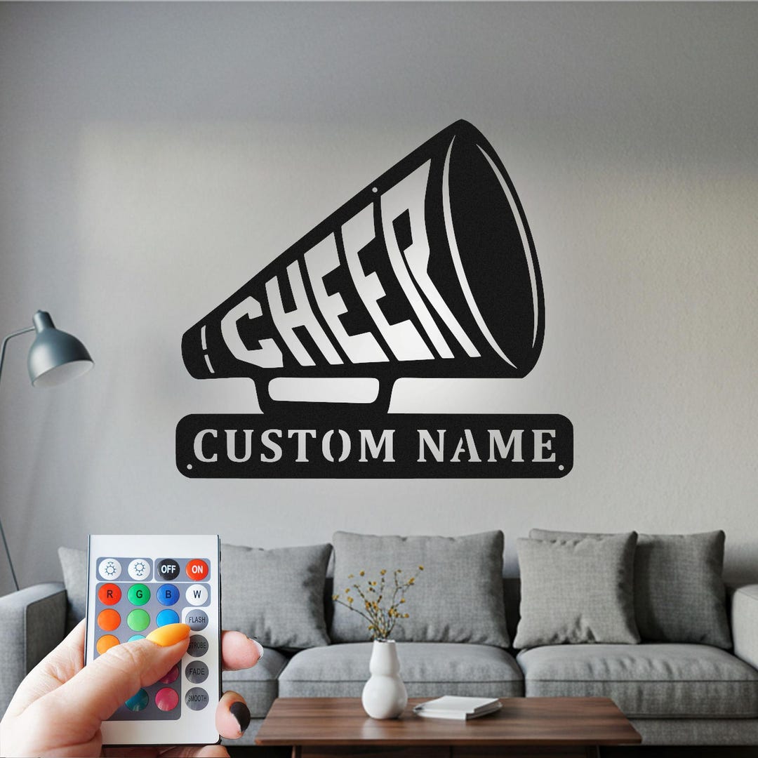 Custom Megaphone Metal Wall Art With Led Light, Personalized ...