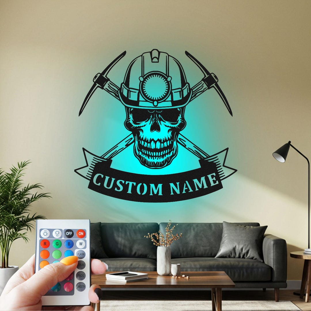 Custom Coal Miner Metal Sign, Coal Miner Metal Wall Art With Led Light ...