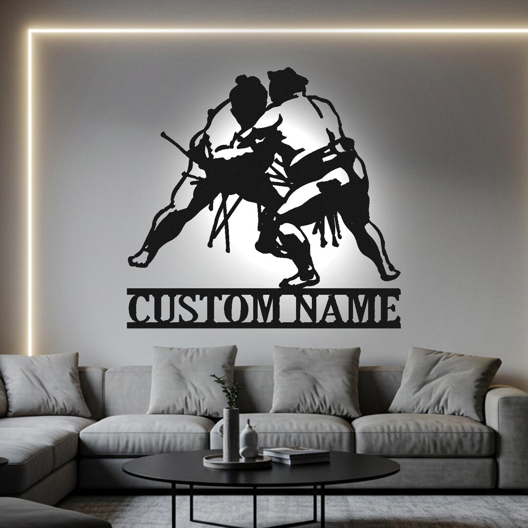 Custom Sumo Wrestling LED Metal Wall Art: Personalized Home Decor - Etsy