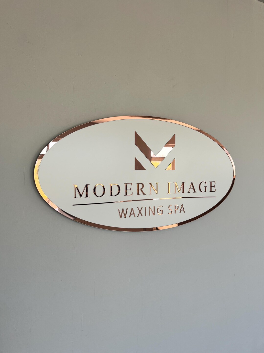 Custom Oval Sign for Business Decor White Background Mirror Sign - Etsy