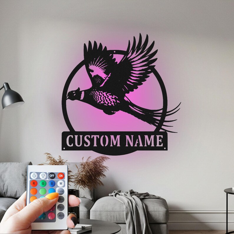 Custom Pheasant Metal Sign: Personalized LED Wall Decor - Etsy