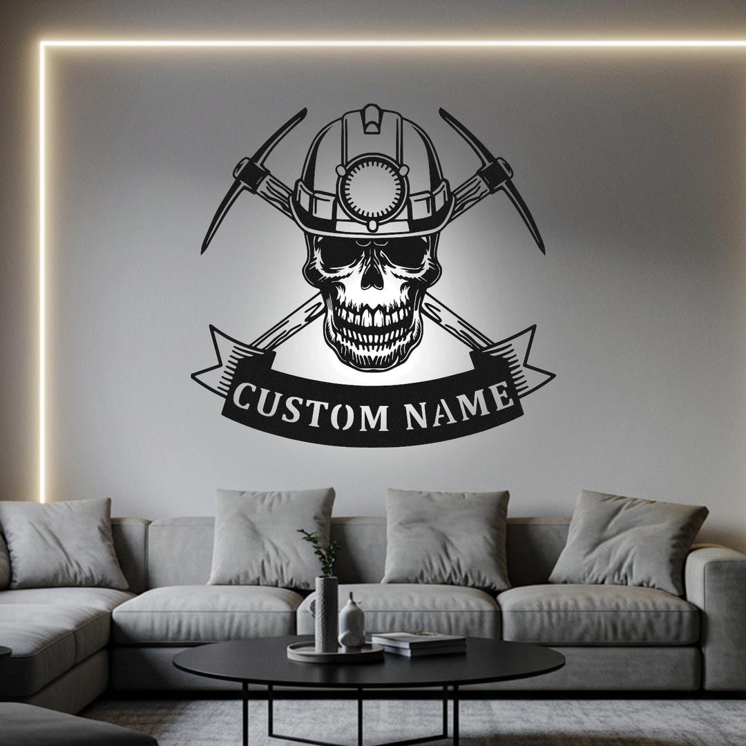 Personalized Coal Miner Metal Sign, Coal Miner Metal Wall Art With Led ...