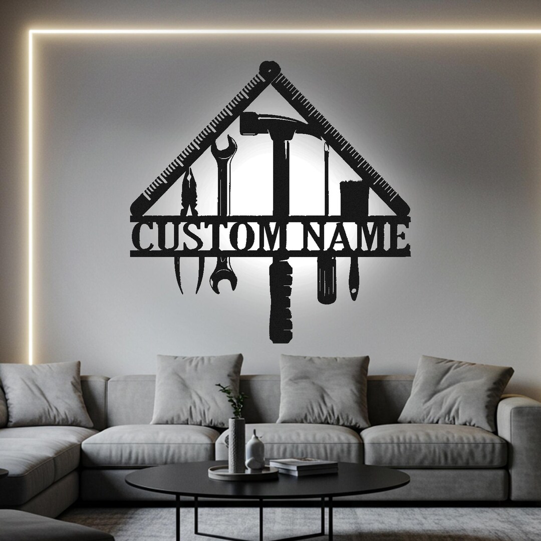Custom Work Repairs Roofs Led Light Metal Wall Art Roofing Construction ...