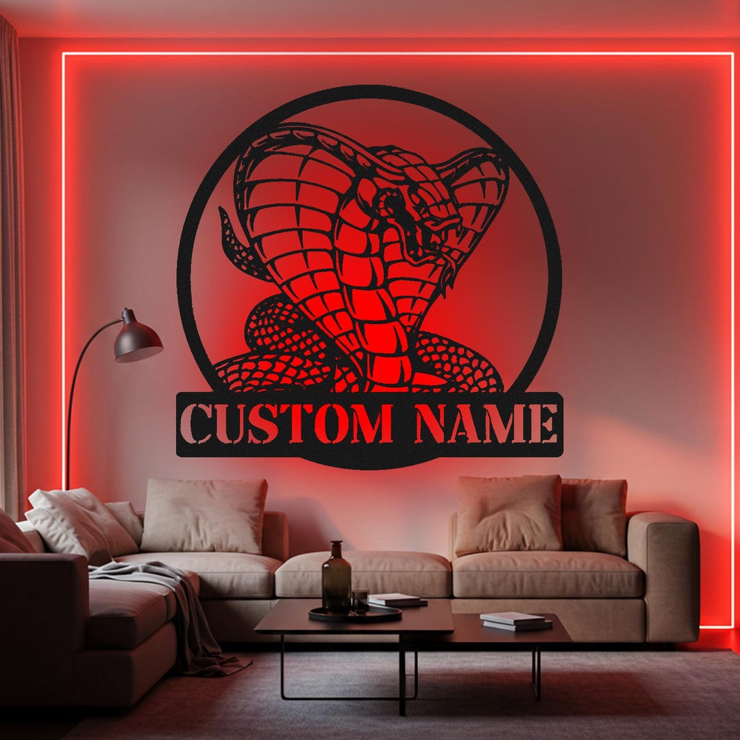Custom King Cobra Snake Led Light Metal Wall Art Cobra Rattlesnake ...