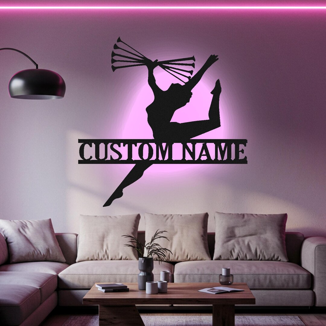 Custom Baton Twirling Led Light Metal Wall Art Baton Twirling Athlete ...