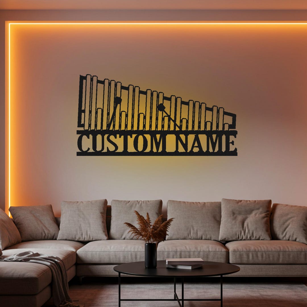 Custom Marimba Musical Instrument Led Light Metal Wall Art Marimba ...