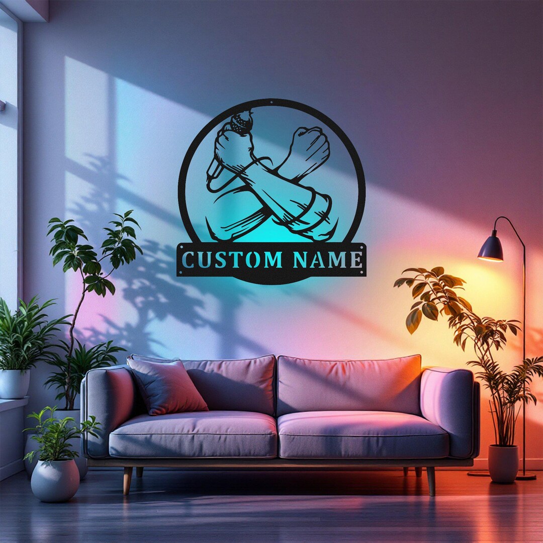 Custom Beatboxing Metal Wall Art With Led Light, Personalized ...