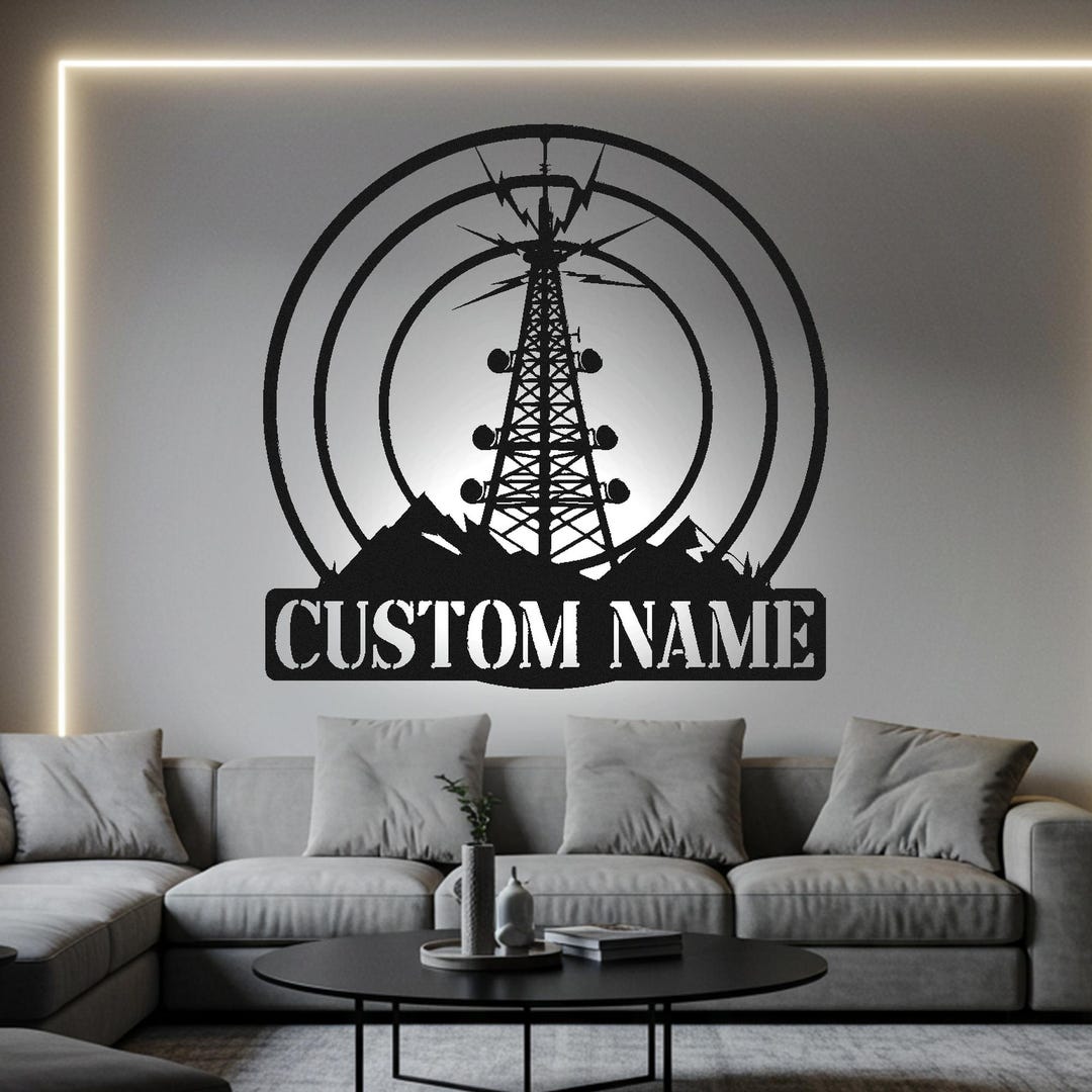 Custom Call Sign Led Light Metal Wall Art Ham Radio Sign Home Decor Ham ...