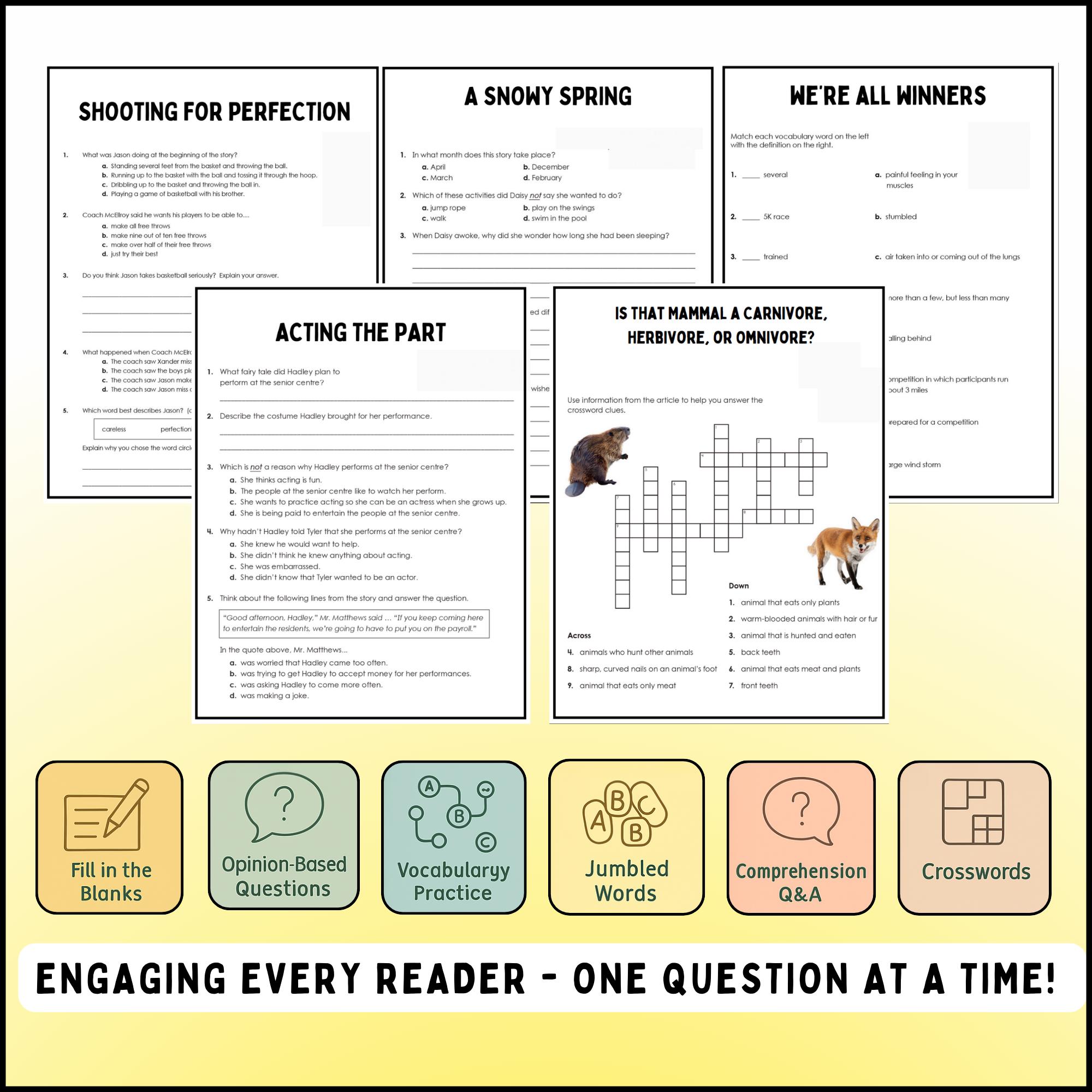 3rd-4th Grade Reading Comprehension Passages: ELA Worksheets (printable ...