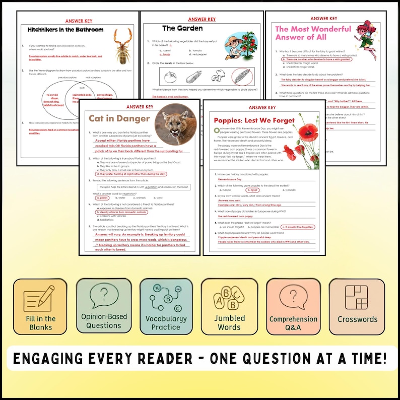 4th-5th Grade Reading Comprehension Passages: ELA Worksheets (printable ...