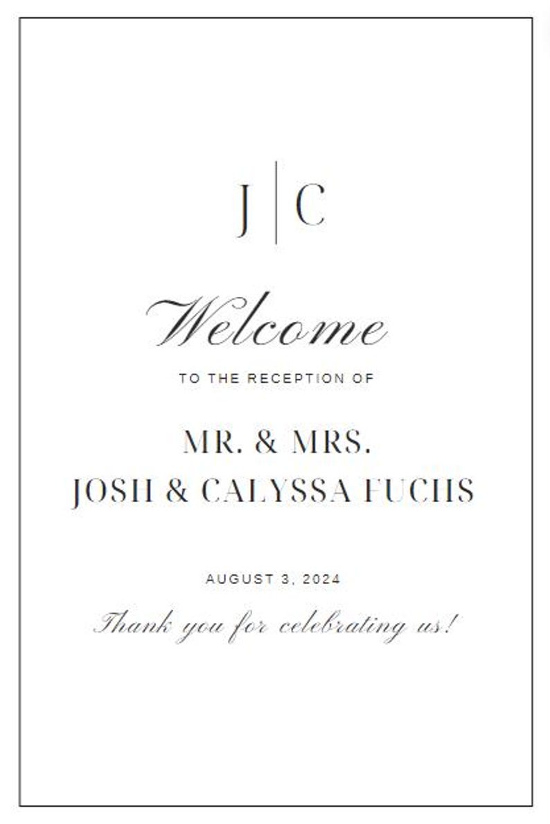 Minimalistic Wedding Welcome Sign - Etsy