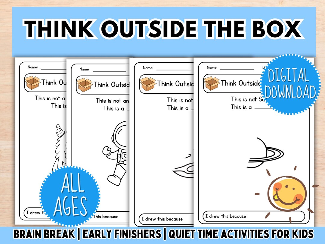 Think Outside of the Box, Drawing Prompt, Quiet Time Activity, Brain ...