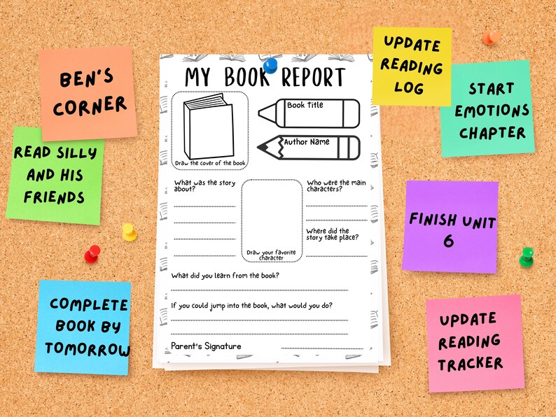 Book Report Template Printable Reading Reflection Worksheet Homeschool ...