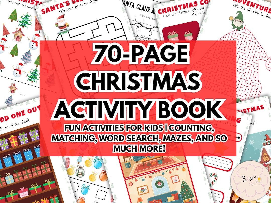 Christmas Kids Activity Bundle, Coloring Pages, 70 Busy Book ...